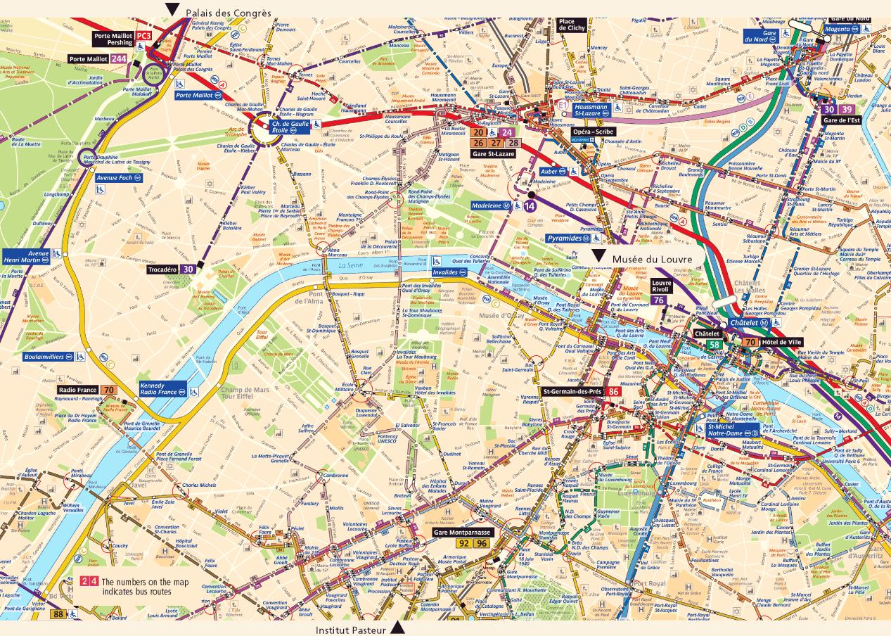 Facile la mappa di Parigi, Mappa di facile Parigi (Île-de-France - Francia)